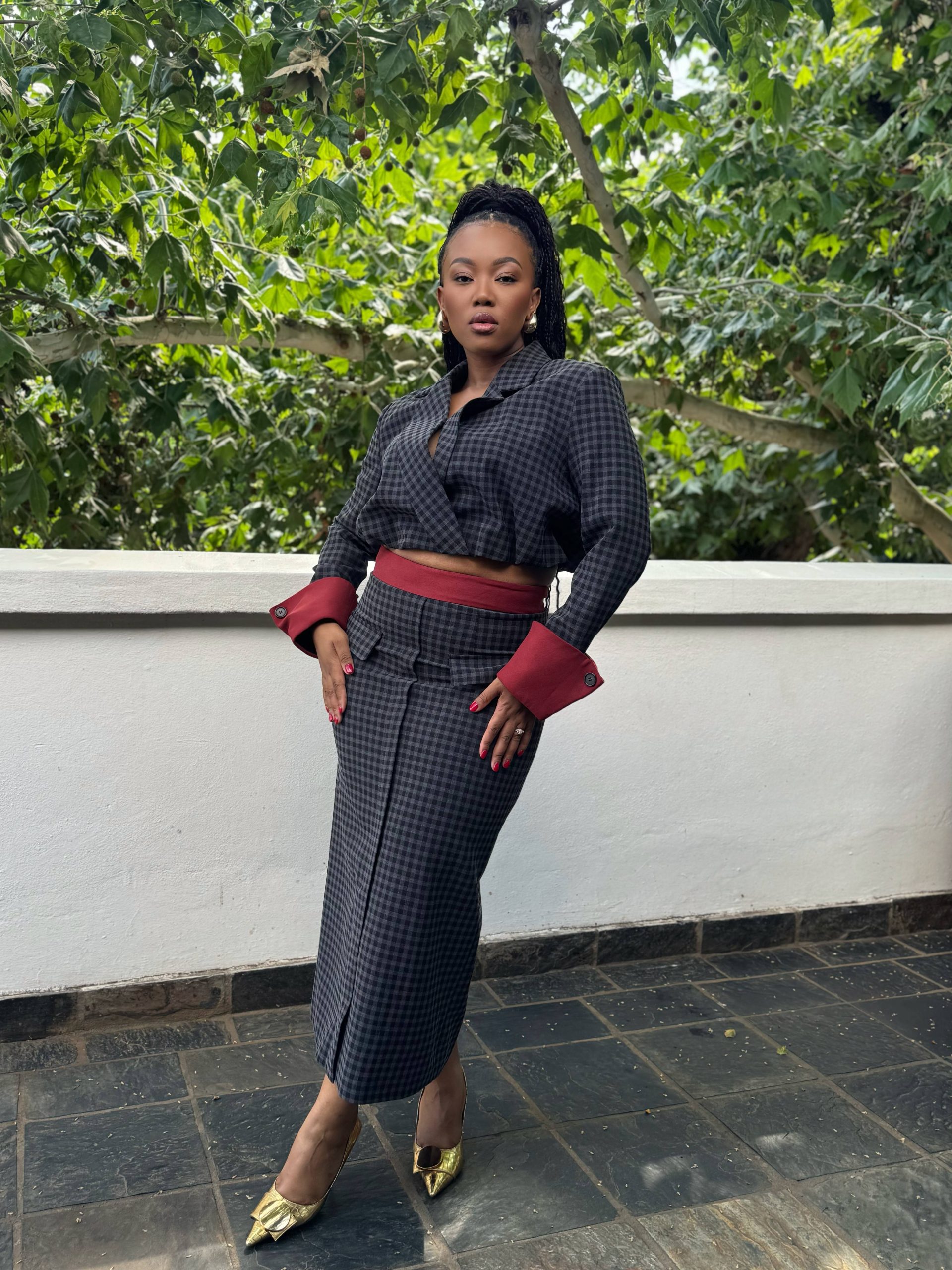 Grey & Red Suit – Royal Couture